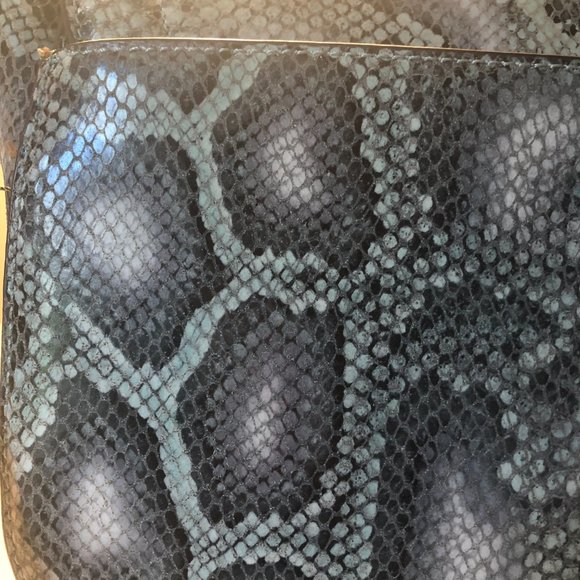 Gilli | Bags | Gilli Genuine Leather Blue Snake Print Crossbody Sholder ...